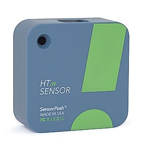 SensorPush HT.w Smart Temperature Sensor & Humidity Sensor - Bluetooth Thermometer and Hygrometer with App Monitoring - Water Resistant Temperature and Humidity Monitor for RV, Humidor, Fridge & More
