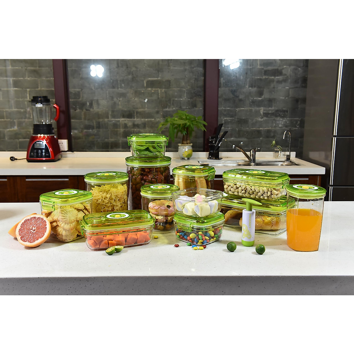 SNUGTOPIA Vacuum Seal Food Storage Containers with Lids - Square, BPA Free, Leak Proof, Dishwasher, Freezer & Microwave Safe 3Pcs