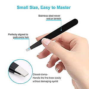 Tweezers, [6+1 PCS] Tweezer Kit, Professional Tweezers Set, Eyebrow Tweezers, Tweezers for Women Facial Hair, Men Women Eyebrow Tweezer Set, Tweezers for Wig Plucking, Ingrown Hair Removal, Splinter