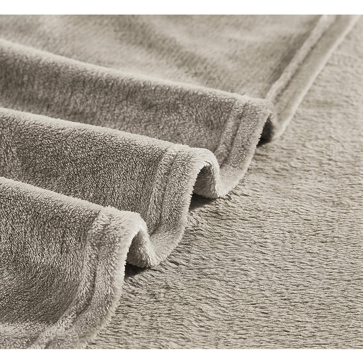 Cozy Fleece Flannel Plush Sheets Queen Size 4 Piece Bedding Set, Warm Fleece Sheets With Deep Pockets 17 inches- Ultra Soft and Cozy, Taupe