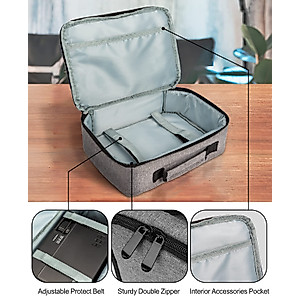 ELEPHAS Projector Case, Projector Carrying Bag with Accessories Pockets (12 x 7.5 x 4 Inches), Grey