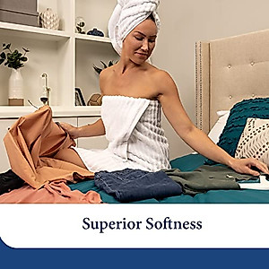 Cosy House Collection 2-Pack Classic Cotton Hand Towel Set - Ultra Soft, Absorbent & Quick Drying - Luxury 100% Cotton Plush Towel - for Bathroom, Shower & Kitchen (Hand Towel, White)