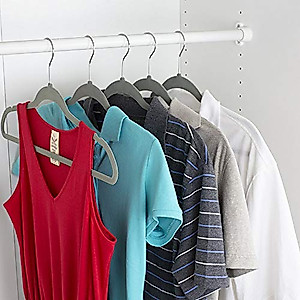 Home Basics Flocked Suit Hanger (25 Pack), Grey