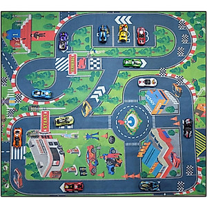 Road Playmat Toy,Kids Carpet Playmat,Great for Playing with Cars and Toys,Children Educational Road Traffic Play Mat- Learn and Have Fun Safely