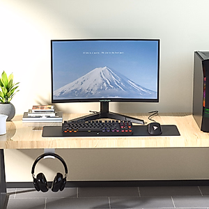 HomeMount Headphone Hook Under Desk - Headphone Holder Under Table, Adhesive Gaming Headphone Stand Hanger Desk Mount for Most Headphone(White-2P)