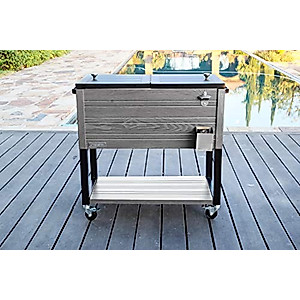 Permasteel PS-205-GRY-AM 80 Quart Patio Cooler, Gray