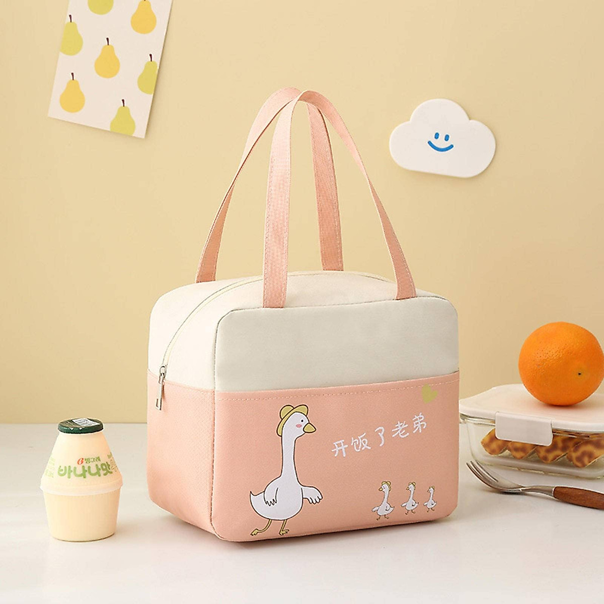 NA Lunch Box Bag Japanese Handbag Work Thickened and Large-Capacity Aluminum foil Insulation Bag Simple Rice Bag Insulation Lunch Bag