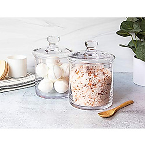 KooK Glass Apothecary Jar Set, Kitchen Storage Containers, Bathroom Jars, 36 Ounce, Set of 2