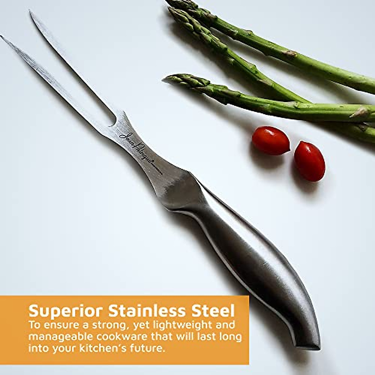 Carving Fork/Meat Fork, 6" made from Stainless Steel With a Comfortable Ergonomic Handle - Chopaholic by Jean Patrique