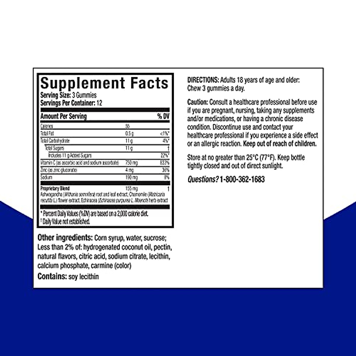 Vicks SuperC Vitamin C Gummies, Rest & Replenish, Immune Support (Vitamin C, Ashwagandha, Echinacea, Chamomile) Citrus Berry Flavored, 36 Gummies