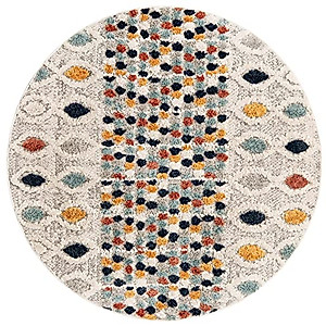 Unique Loom Cherokee Collection Area Rug - Asheville (Round 4' 0" x 4' 0", Multi/ Green)