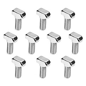 MroMax M6-1x16mm T Slot Bolts Carbon Steel Drop-in Stud Sliding Screw Bolt Metric Hammer Head Bolt for European Standard 30 Series Aluminum Extrusions Silver 10Pcs