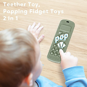 Socub Silicone Baby Teething Toy for Babies 3-12 Months, 2 Pcs Mobile Phone Shape Teether Toys for Infants Boys Girls, BPA Free Pain Relief Chew Toy (blush/Dusty lilac)