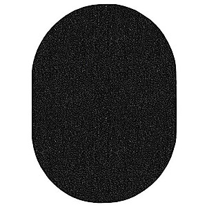 Ambiant Saturn Collection Pet Friendly Indoor Outdoor Area Rugs Black - 5' x 8' Oval