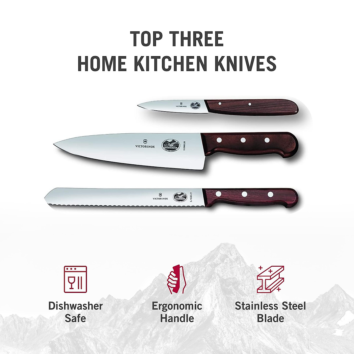 Victorinox Rosewood 3-Piece Flat Knife Set