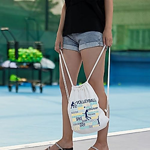 LEVLO Volleyball Canvas Tote Bag Gift For Volleyball Player Volleyball Team Shoulder Bag For Volleyball Lover (Volleyball DB)