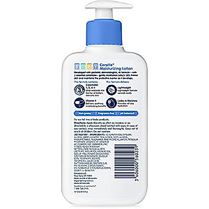CeraVe Baby Lotion | Gentle Baby Skin Care with Ceramides, Niacinamide & Vitamin E | Fragrance, Paraben, Dye & Phthalates Free | Lightweight Baby Moisturizer | 8 Ounce | Packaging May Vary