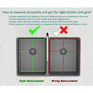 SANNO Kitchen Sink Grate Sink Protector for Kitchen Sink, Stainless Steel Grid Sink Protector Kitchen Sink Rack Bottom of Kitchen Sink,Center Drain,18"L X 13.4"W