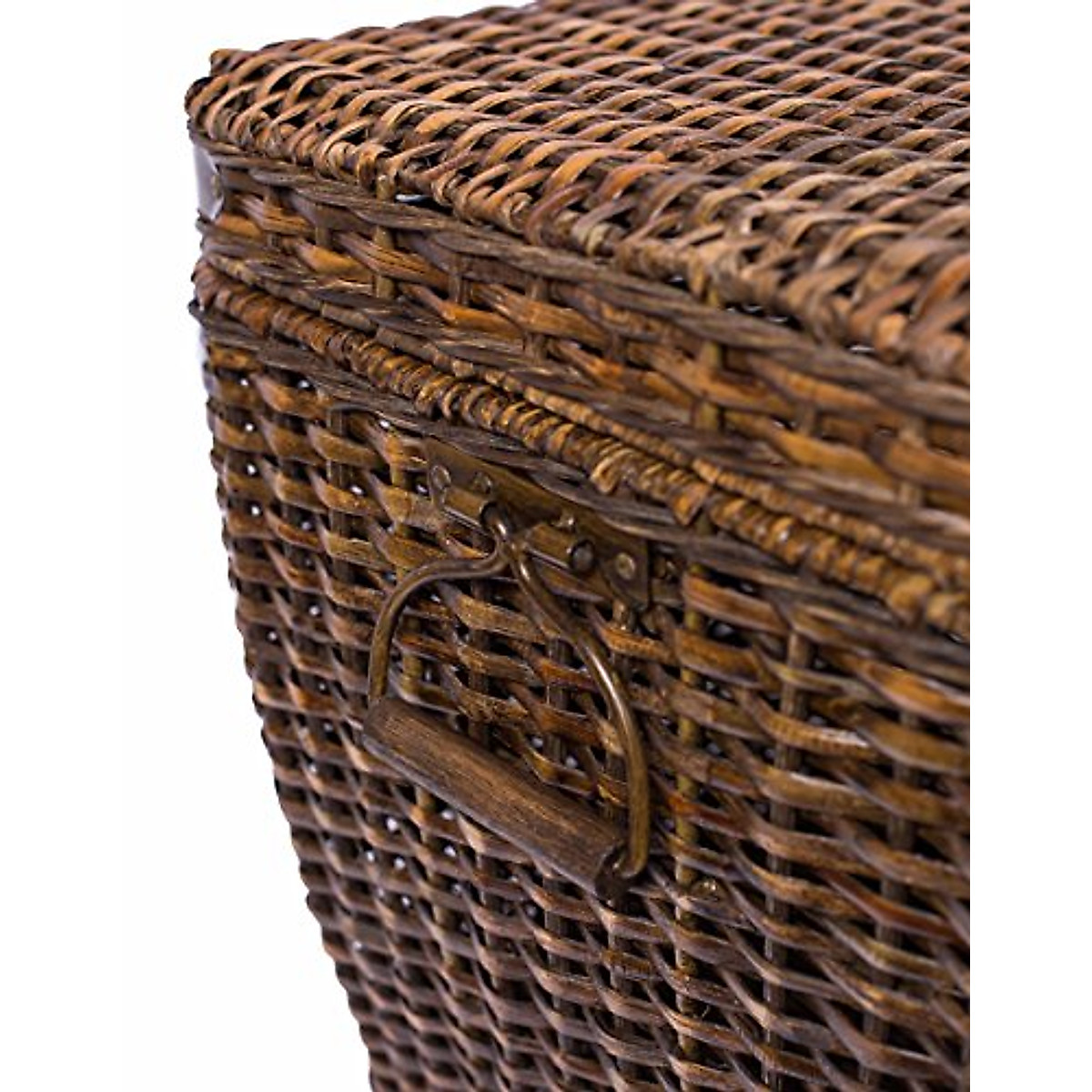 BIRDROCK HOME Rattan Peel Storage Cube with Removable Lid - Spacious Woven Organizer for Shelves - Natural Brown Decorative Cubby for Shoes, Books, Home Decor, and Office - Stylish 16.5 Inch Square