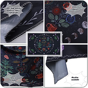 Botanical Moon phase Tapestry,Floral Plants Tapestry Wall Hanging Decor Moonlit Garden Wall Hanging Decor Mysterious Tapestry present Art Wall Hanging for Home Decor, 39.4 x 59.1 Inches