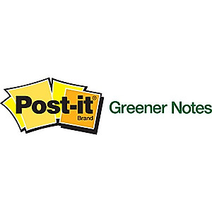 Post-it Greener Notes Original Recycled Note Pads, 3 x 3, Helsinki, 100/Pad, 12 Pads/Pack