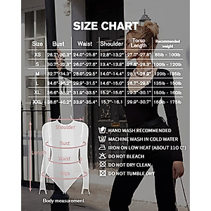 MANGOPOP Black Bodysuit Long Sleeve V Neck Body Suit for Women Tops