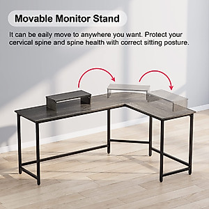 Weehom Reversible L Shaped Gaming Computer Desk, 66 Inch Large Home Office Corner Desk Study Writing Work Table PC Workstation Wooden Table