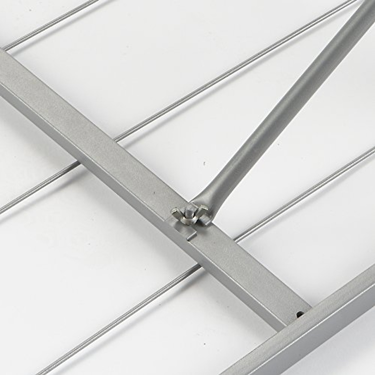 Glenwillow EZ-Fold Premium Platform Bed Base in Silver, Fits California King Mattress, Foldable, Replaces Box Spring and Bed Frame, Room for Storage Underneath, No Tools Required