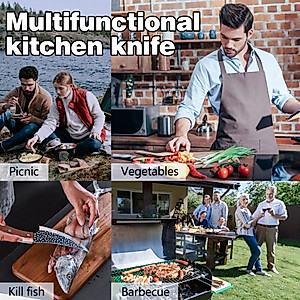 FONGSING Viking Knife cuchillos para carniceria Chef knife Butcher Knife Forged Boning Knives pocket knife husk knife hunting knife Camping knife is suitable for meat cutting BBQ Family Gathering