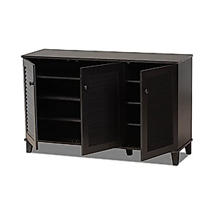 Baxton Studio Warren Shoe-Storage Cabinet, Espresso