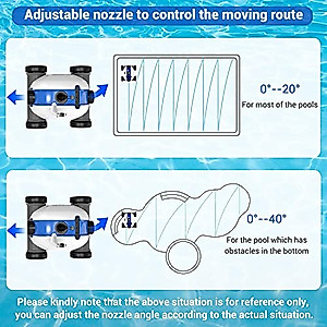 Rock&Rocker Cordless Robotic Pool Cleaner, Automatic Pool Vacuum with Dual-Drive Motors, Up to 90 Mins Working Time, for Above/Inground Swimming Pools Up to 861 Sq Ft, Blue