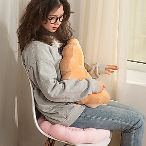 PUXU Cartoon Plush Animal Home Office Chair Student Round Padded Cushion Cute Cushion Plush Plush Decorative Cushion Often Cushion (42cm/16.5in,Strawberry Round)