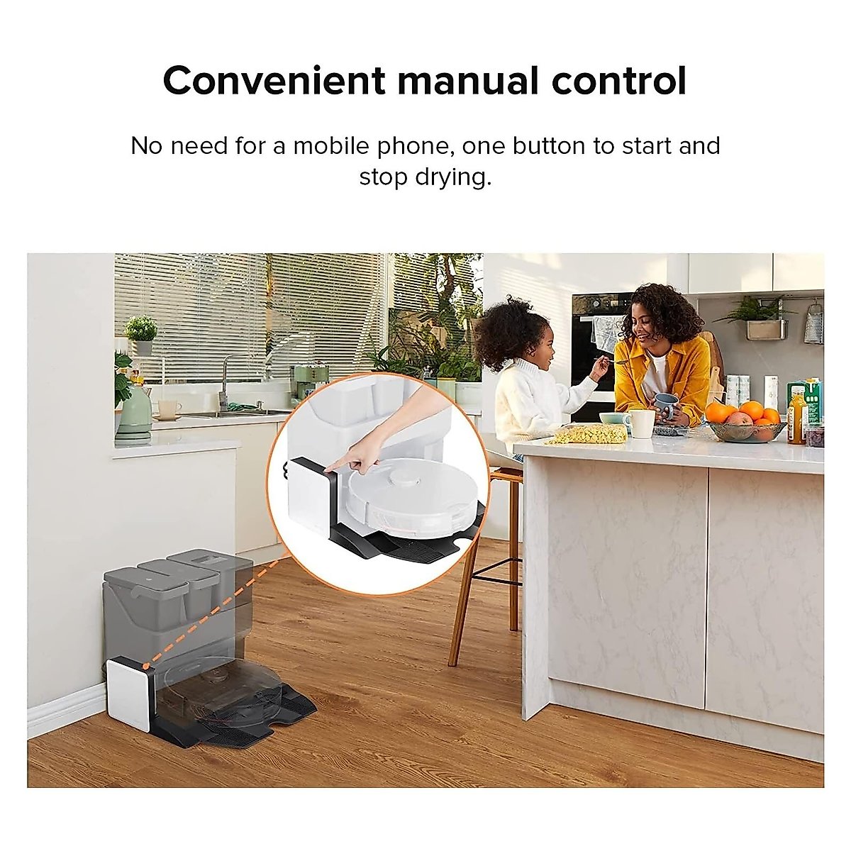 BebeXi Empty Wash Fill Dock Smart Dryer Module Cleaner Accessory Part Mop Drying .Compatible for Roborock. S7 MaxV Ultra App Control (Color : Dry Kit-US Adapter)