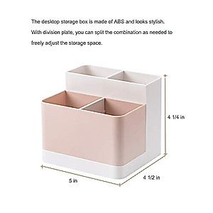 Poeland Desktop Storage Organizer Pencil Card Holder Box Container for Desk, Office Supplies, Vanity Table