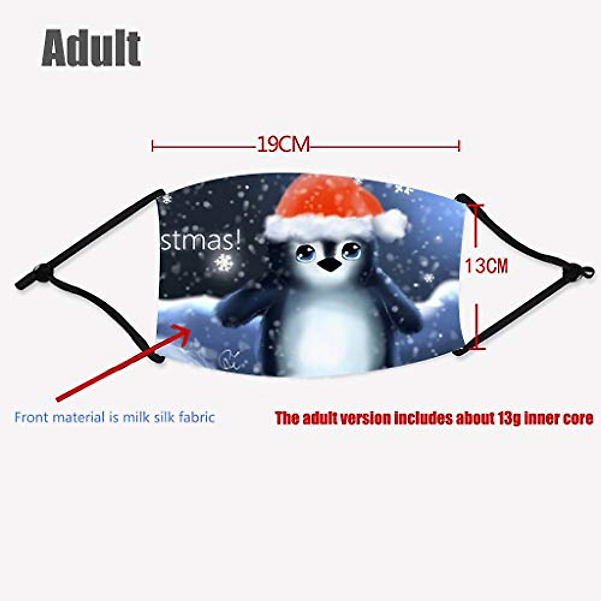 PENATE Adult Washable Face Bandanas 3D Christmas Cute Dog Cat Prints Facemasks -Filter Can Be Placed-Ship from U.S.