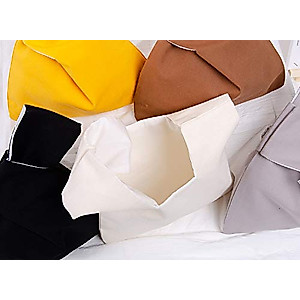 YINGKOR Cotton Canvas Plain Color Japanese Bag Wrist Wristlet Handbag Sleeve Knot Pouch Portable Purse Tote Gift Bag Pack (Collette)