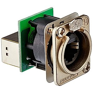 Neutrik NE8FDP etherCON RJ-45 Feedthrough Chassis Connector , black