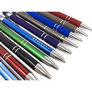 5 lb. Box of Assorted Misprint Metal Retractable Ball Point – Bulk Misprinted Pens, Stylus Tip, Comfort Grips, Wholesale Office Home School Black Blue Ink – Approximately 120 Pens per Box