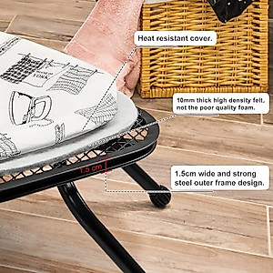 Duwee 14"×25" Table Top Ironing Board with Iron Rest,Small Ironing Board Heat Resistant Cover with Thick Padded Cover,Compact,Folding Legs,White