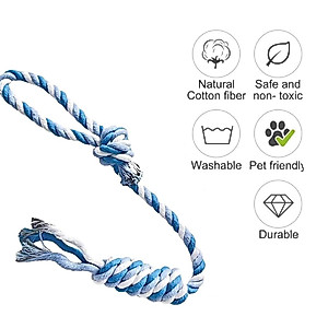 Flossy Chews Rope Tug Dog Rope Toys for Large and Medium Aggressive Chewers, Heavy Duty for Large Breed, Indestructible Dog Chew Toys, Tug of War, 100% Cotton Teeth Cleaning (Pink White, Large 17.8")