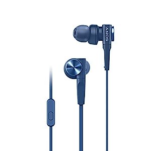 Sony MDRXB55AP Wired Extra Bass Earbud Headphones/Headset with Mic for Phone Call, Blue