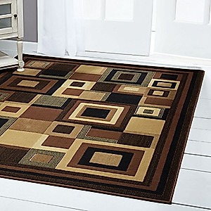 Home Dynamix Catalina Virginia Abstract Area Rug, Geometric Black/Brown 3'3"x5'2"