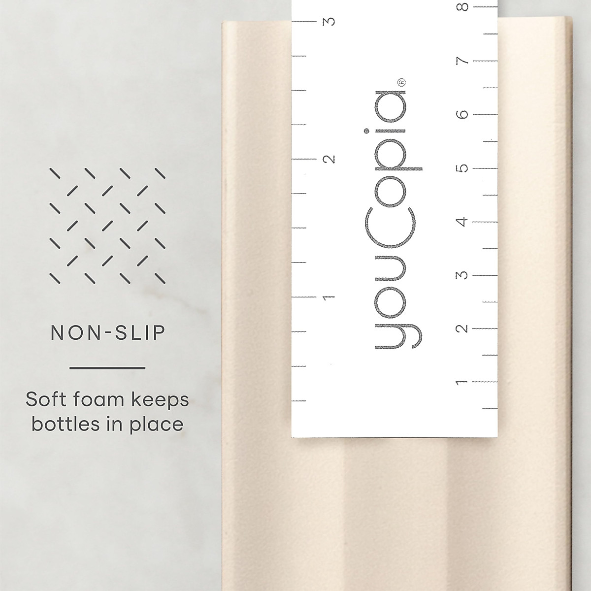 YouCopia SpiceLiner Spice Drawer Liner, 10ft Roll, Sandstone