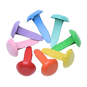 Penta Angel Mini Brads 100Pcs Assorted Colors Paper Fasteners Round Brass Metal Pastel Brads for Scrapbooking Crafts DIY Projects, 8x12mm (8x12 mm)