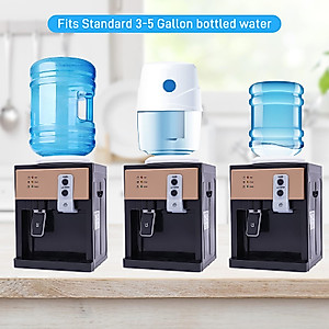 YIPONYT Top Loading Countertop Water Cooler Dispenser, 3 Temperature Settings Hot & Cold Water Dispenser, Holds 1.2 to 5 Gallon Bottles for Home/Office/Dormitory Use…