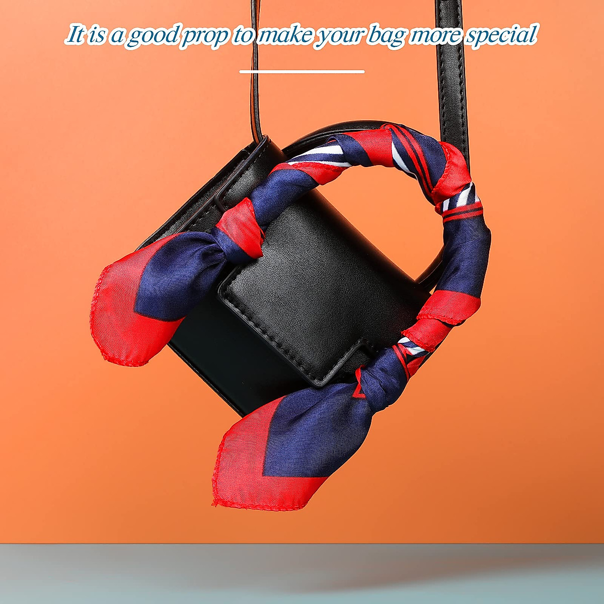 Xtinmee 24 Pcs Nautical Square Scarf Red White and Blue Scarf Imitated Silk Sailor Neck Scarf for Women Ladies Stewardess (Classic Style)