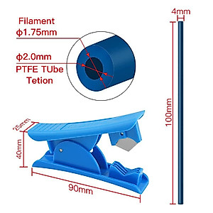 3D Printer Accessories Tubing Blue 1M Tube 1.75mm Filament Fitting Push to Connect for 3D Printer 3 V2 3D Printer Controllers