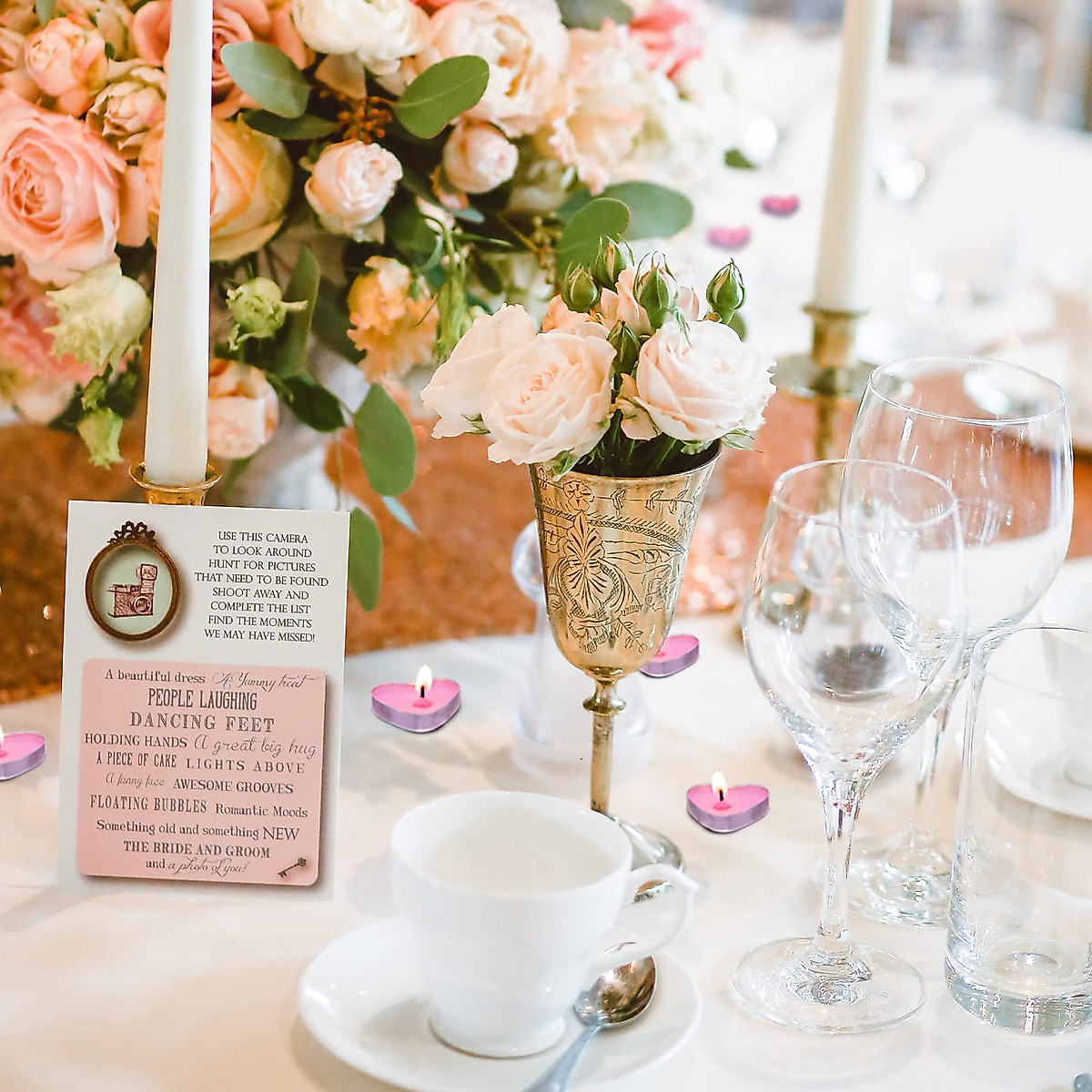 50 Pack Heart Shaped Unscented Tea Lights Candles – Smokeless Tealight Candles - Decorations for Wedding, Party, Votives, Oil Burners and Christma (Pink)