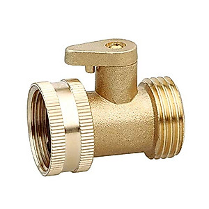 2 Pack Garden Hose Brass Shut Off Valve, 3/4'' Thread Heavy Duty Water Hose Connector Shutoff Ball Valve Faucet Hose Adapter
