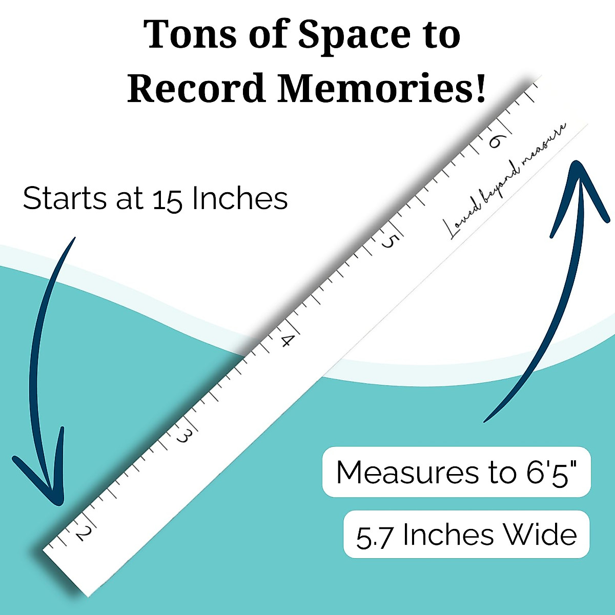 HEADWATERS STUDIO Boho Growth Chart for Wall - Wooden Growth Chart for Kids, Height Chart for Wall, Kids Height Wall Chart, Kids Sizing Chart, Wall Height Chart for Kids - Love Beyond Measure, White